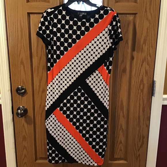 Muse | Dresses | 325 Muse Dress Black White Circle And Orange Diagonal ...
